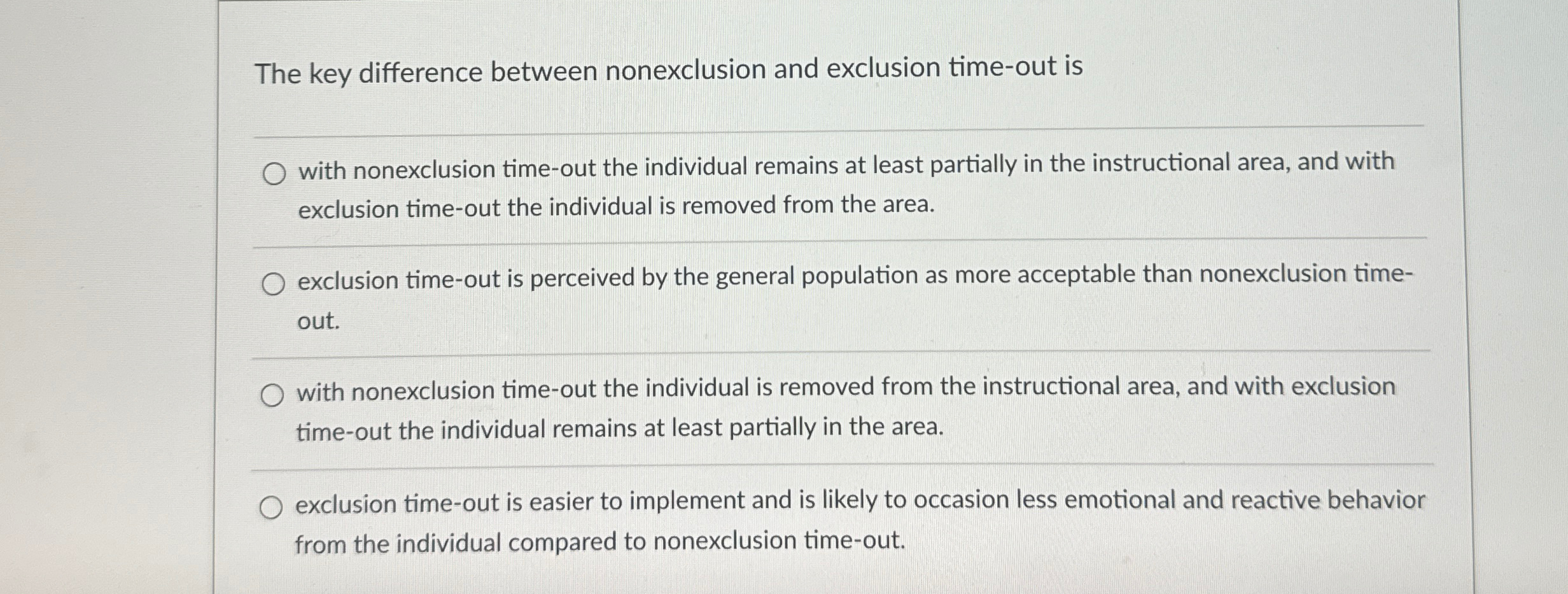 The key difference between nonexclusion and exclusion | Chegg.com