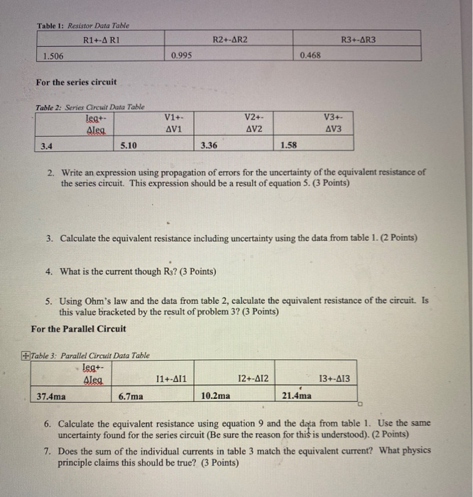 Solved Table 1: Resistor Data Table R1+-AR1 R2+-AR2 R3+-AR3 | Chegg.com
