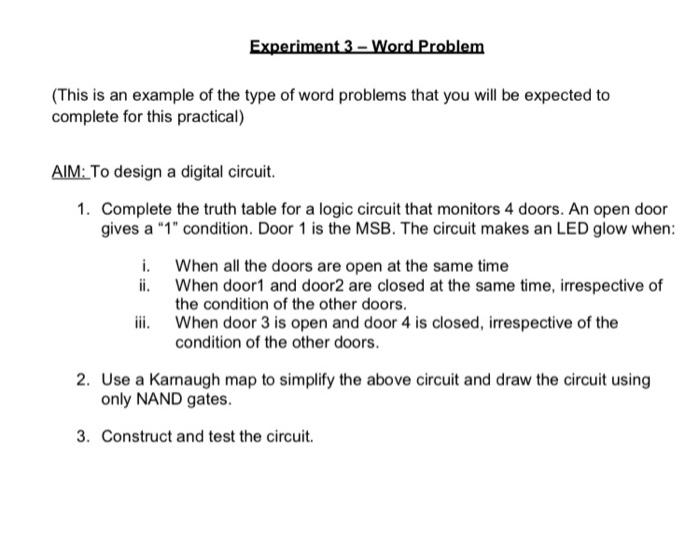 Solved Aim To Design A Digital Circuit 1 Complete The 1627