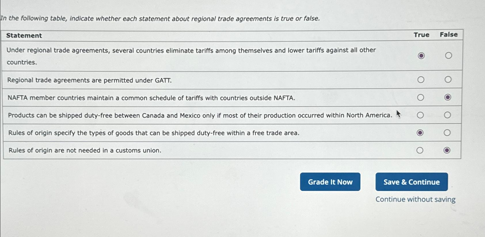 Solved In the following table, indicate whether each | Chegg.com