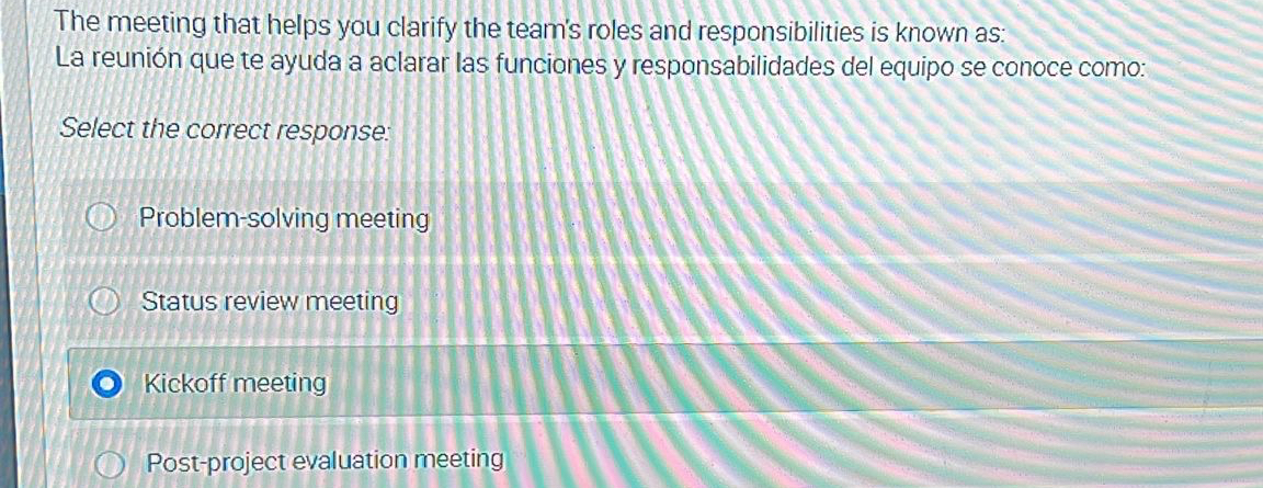 Solved The meeting that helps you clarify the team's roles | Chegg.com