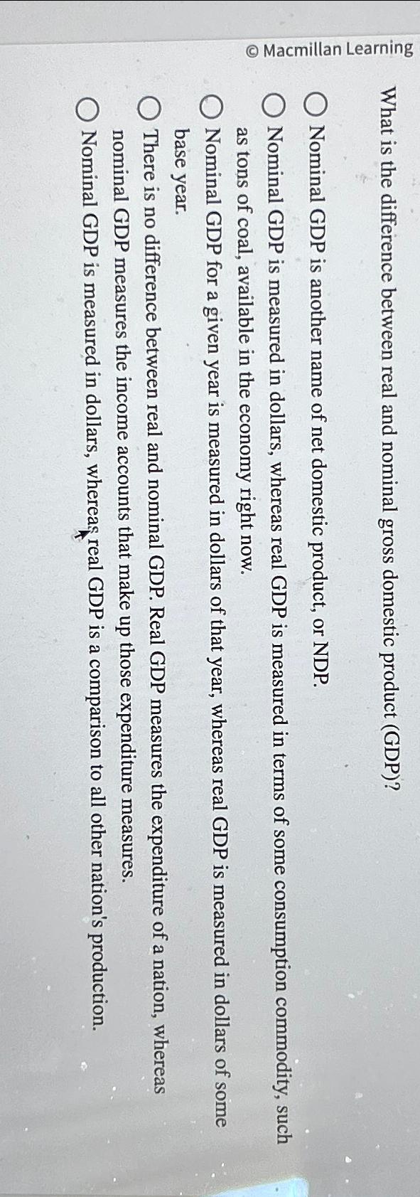Solved C∞ ﻿what Is The Difference Between Real And Nominal 4343