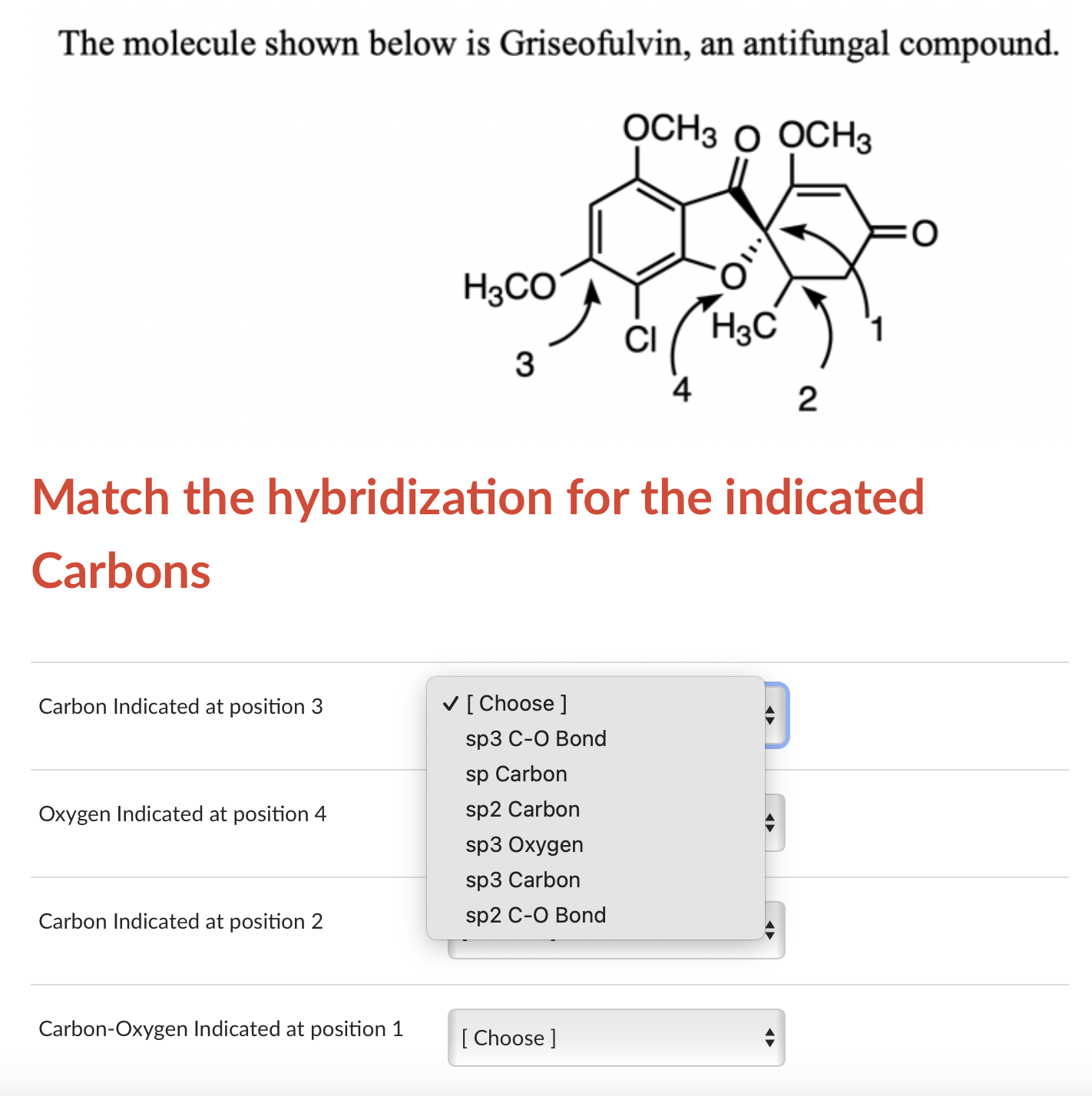 Solved Match the hybridization for the indicated CarbonsThe | Chegg.com