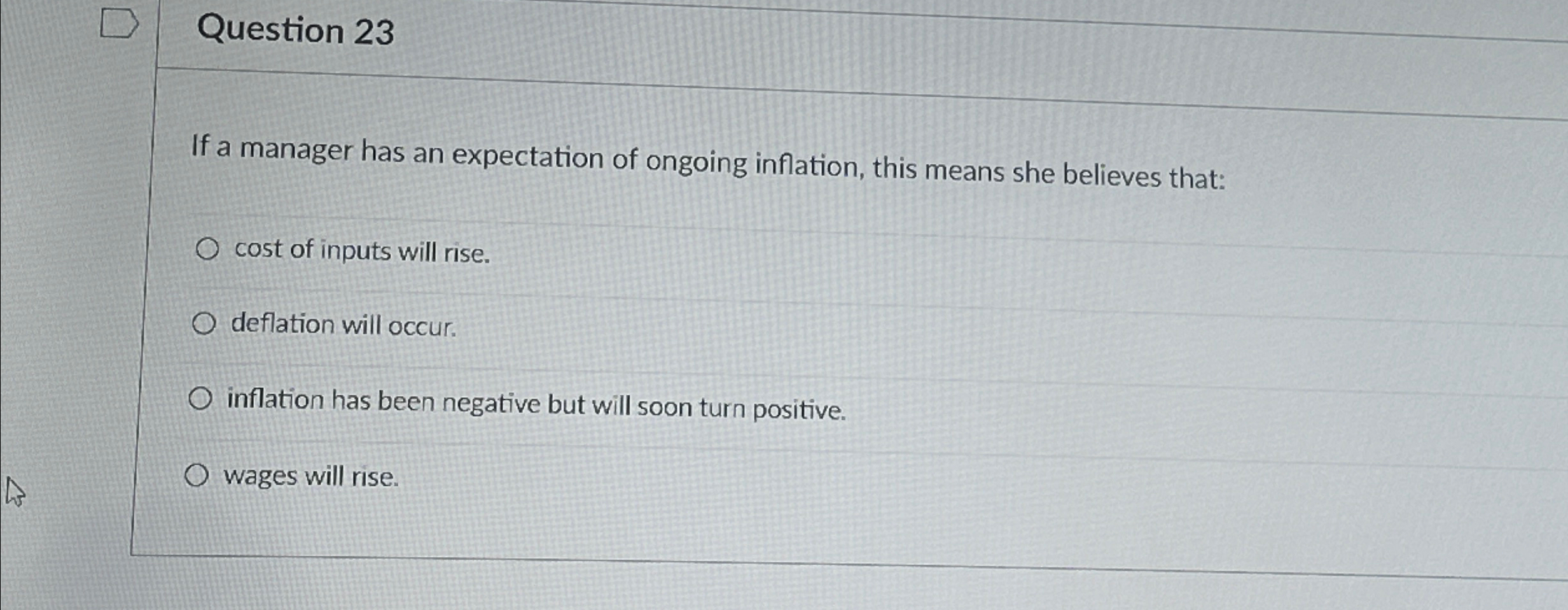 Solved Question 23If a manager has an expectation of ongoing | Chegg.com