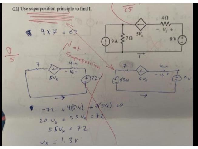 Solved Q1) ﻿Use superposition principle to find | Chegg.com