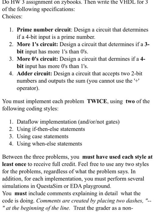 Solved You should be writting a VHDL code you may add | Chegg.com