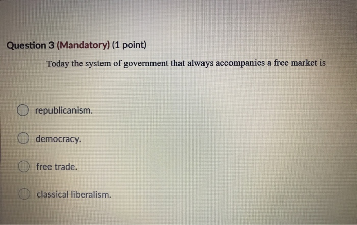 Solved Question 1 (Mandatory) (1 point) Saved The | Chegg.com