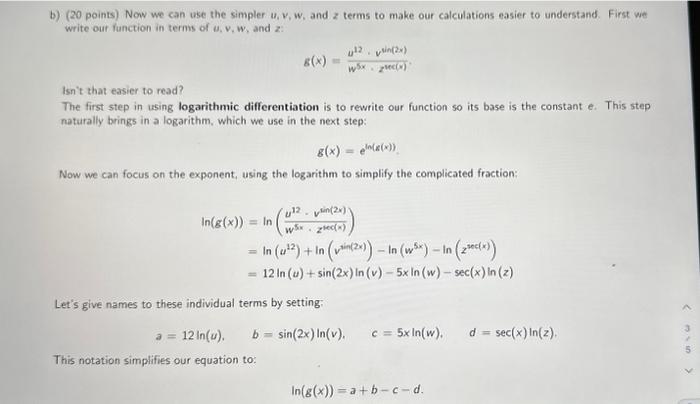 Solved b) (20 points) Now we can use the simpler 11,v,w1, | Chegg.com