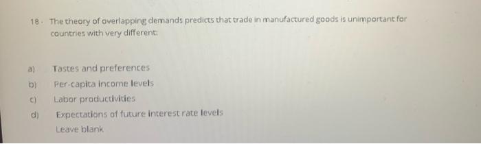 Solved 18. The theory of overlapping demands predicts that | Chegg.com