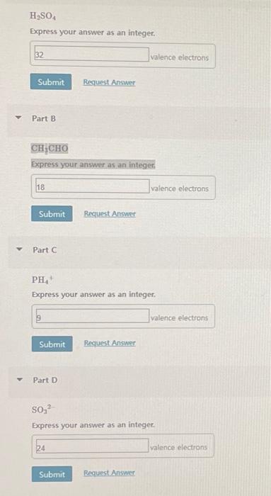 Solved H2SO4 Express your answer as an integer. Part B | Chegg.com