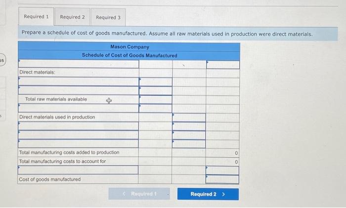 Solved Exercise 3-6 (Static) Schedules of Cost of Goods | Chegg.com