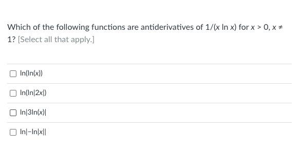 Solved Which of the following functions are antiderivatives | Chegg.com