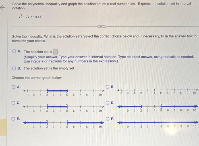 Solved Solve the polynomial inequality and graph the | Chegg.com