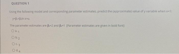 Solved Using the following model and corresponding parameter | Chegg.com