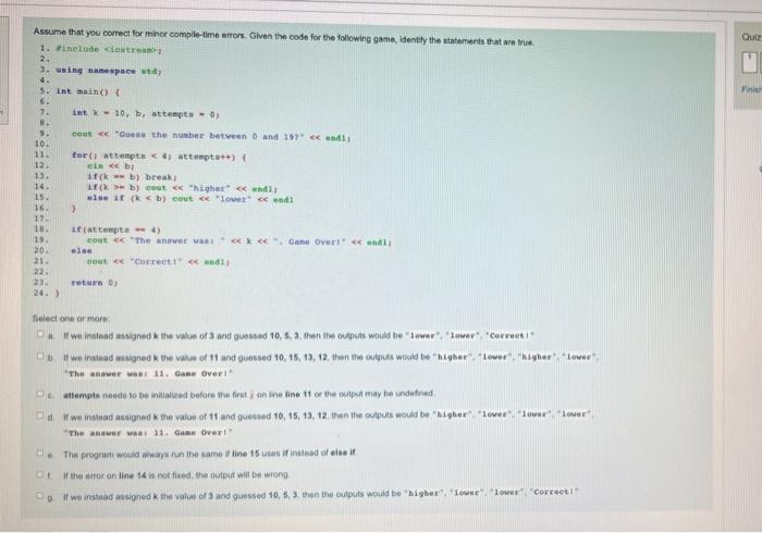 Solved Assume that you correct for minor compile-time | Chegg.com