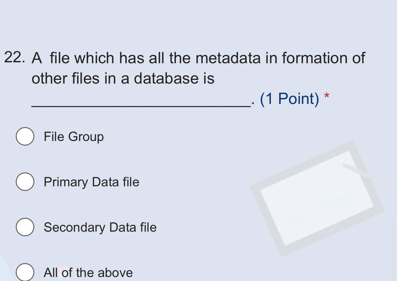 Solved A file which has all the metadata in formation of | Chegg.com