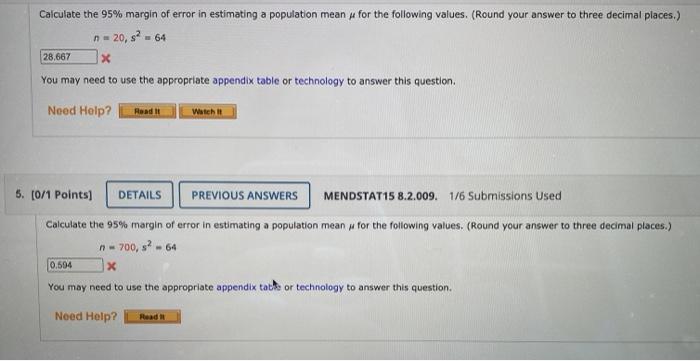 Solved 4. calculate the 95% margin of error in estimating a | Chegg.com