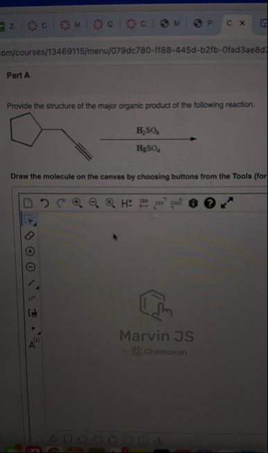 Solved Part AProvide the structure of the major organic | Chegg.com