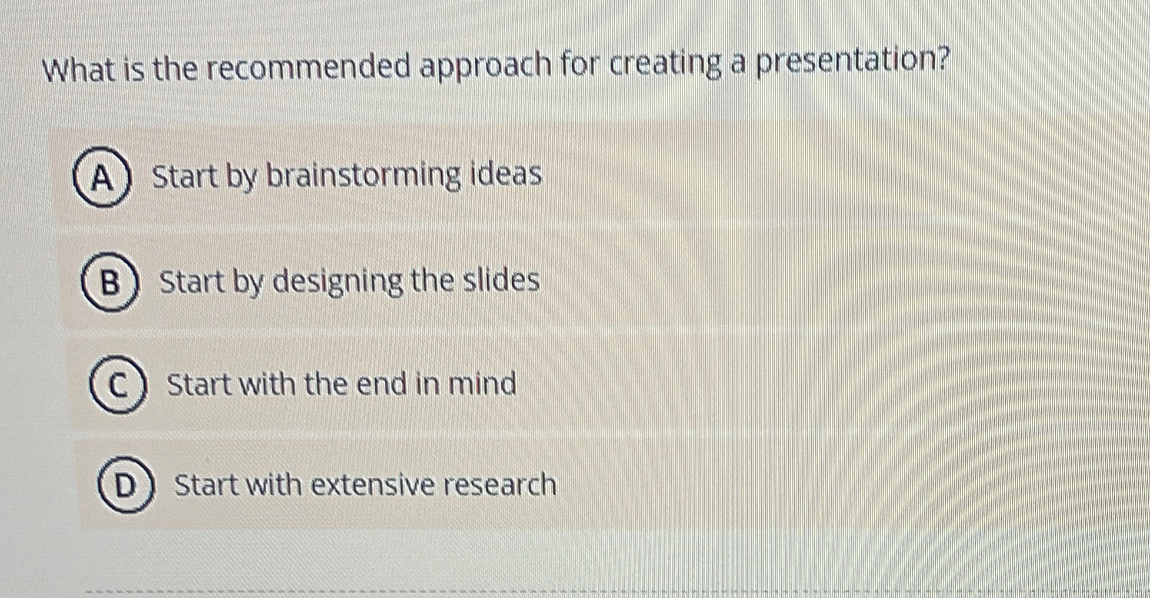 Solved What is the recommended approach for creating a | Chegg.com