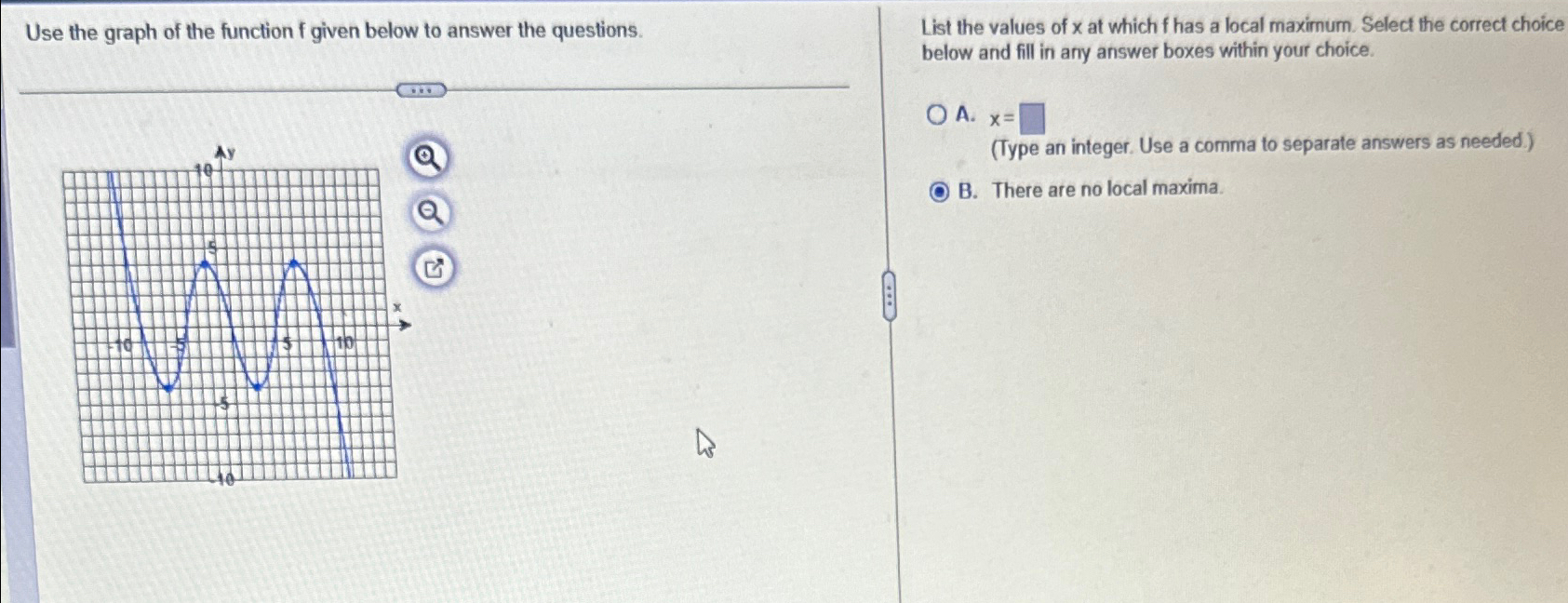 Solved Use the graph of the function f given below to answer | Chegg.com