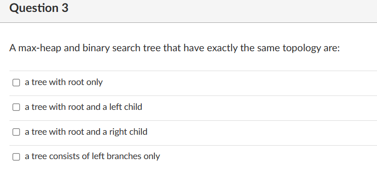 Solved Question 3A max-heap and binary search tree that have | Chegg.com