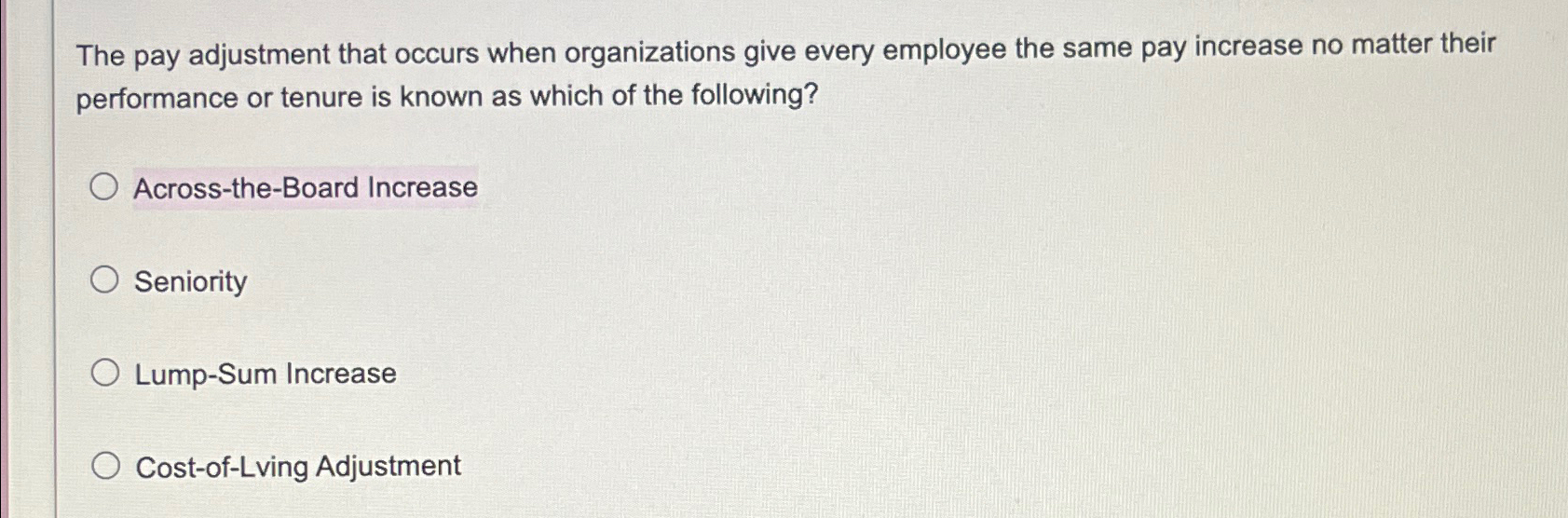 Solved The pay adjustment that occurs when organizations | Chegg.com