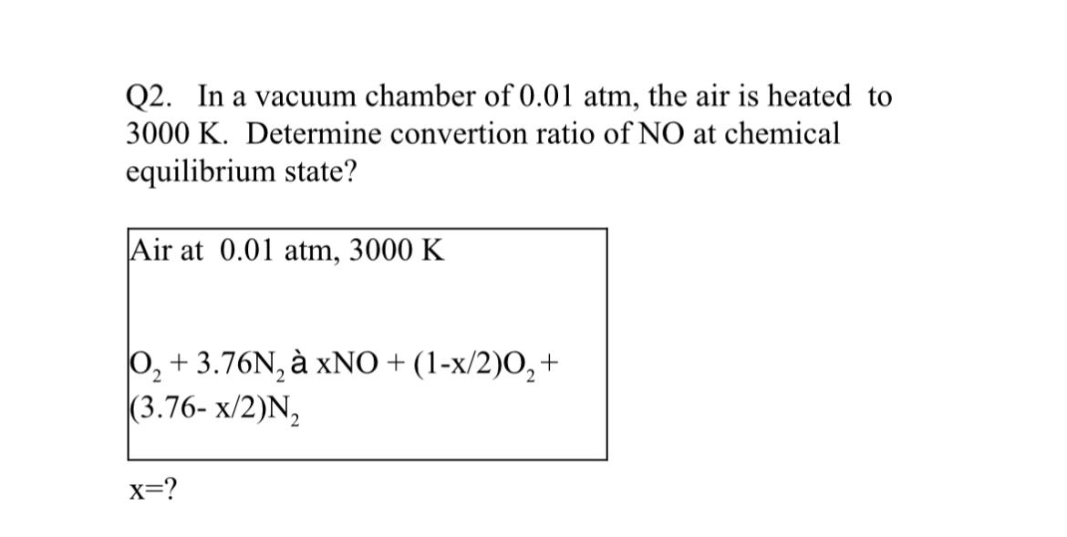 Solved Q2. ﻿In a vacuum chamber of 0.01atm, the air is | Chegg.com
