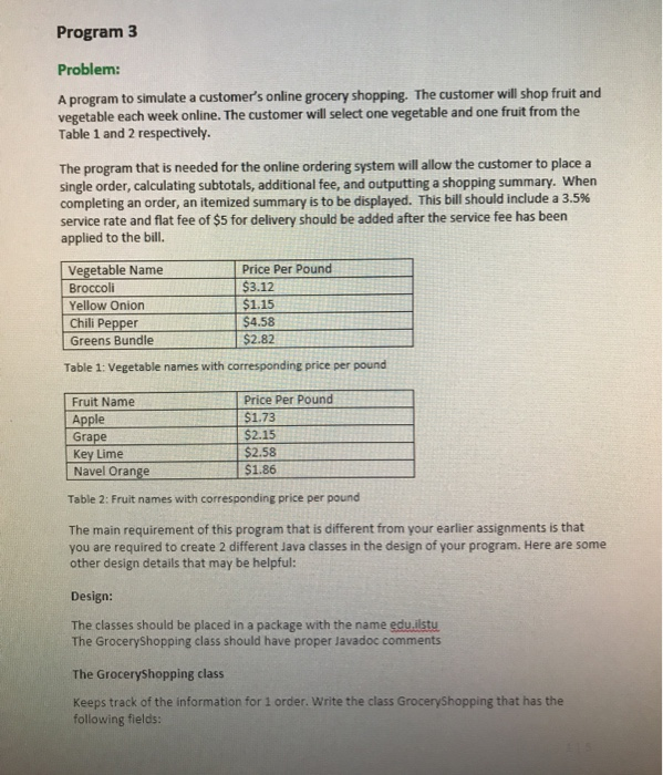 Solved Program 3 Problem: A program to simulate a customer's | Chegg.com