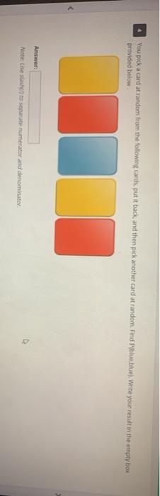 Solved You pick a card at random from the following cards, | Chegg.com