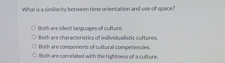 Solved What is a similarity between time orientation and use | Chegg.com