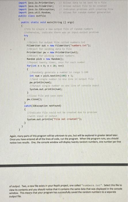 Solved Step 3 - The Output File Program Now that you have an | Chegg.com