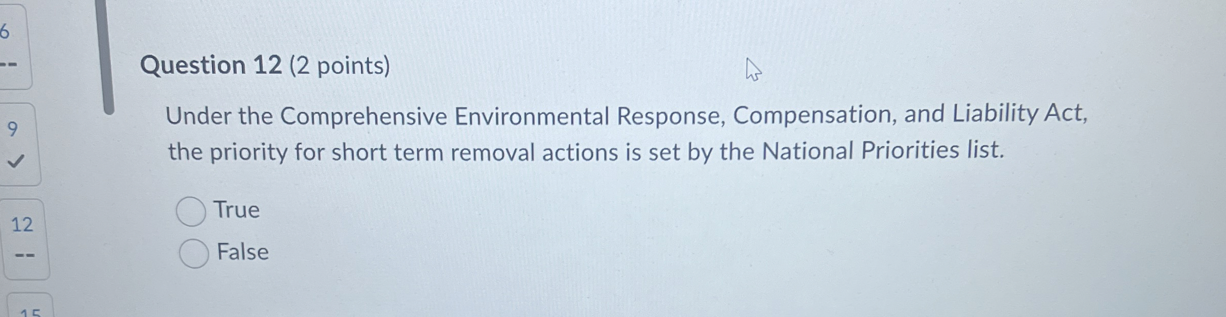 Solved Question 12 (2 ﻿points)Under the Comprehensive | Chegg.com