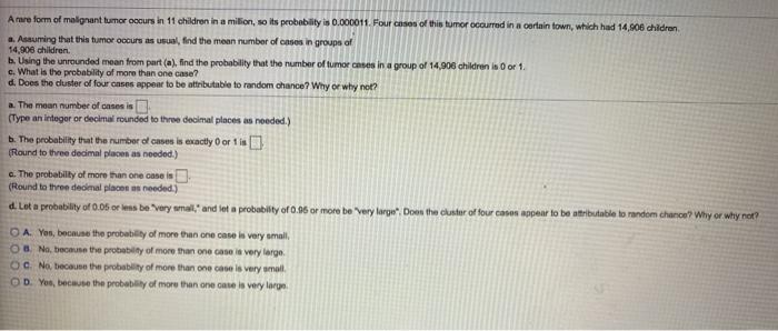 Solved Amare form of malignant tumor occurs in 11 children | Chegg.com
