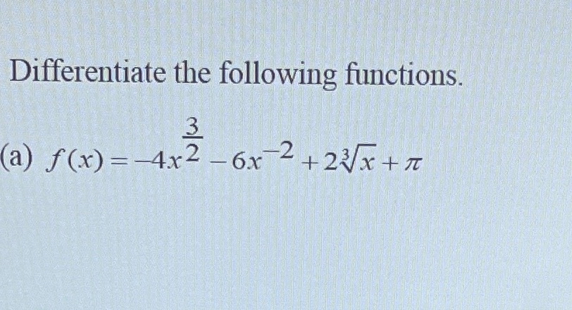 Solved Differentiate the following | Chegg.com