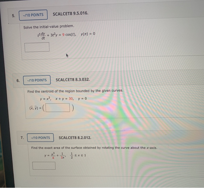 Solved 5. -/10 POINTS SCALCET8 9.5.016. Solve the | Chegg.com