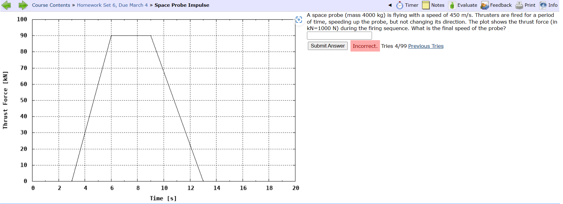 Solved A space probe (mass 4000 ﻿kg) ﻿is flying with a speed | Chegg.com
