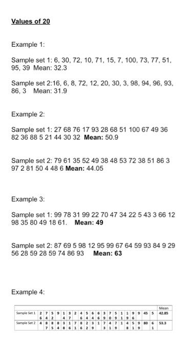 Solved Task: Our population is the data set with values 1 to | Chegg.com