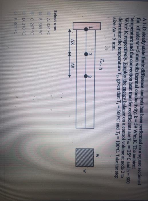 Solved A 1 D Steady State Finite Difference Analysis Has