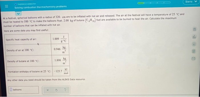 Solved Sierra III OTHERMOCHEMISTRY Solving combustion | Chegg.com