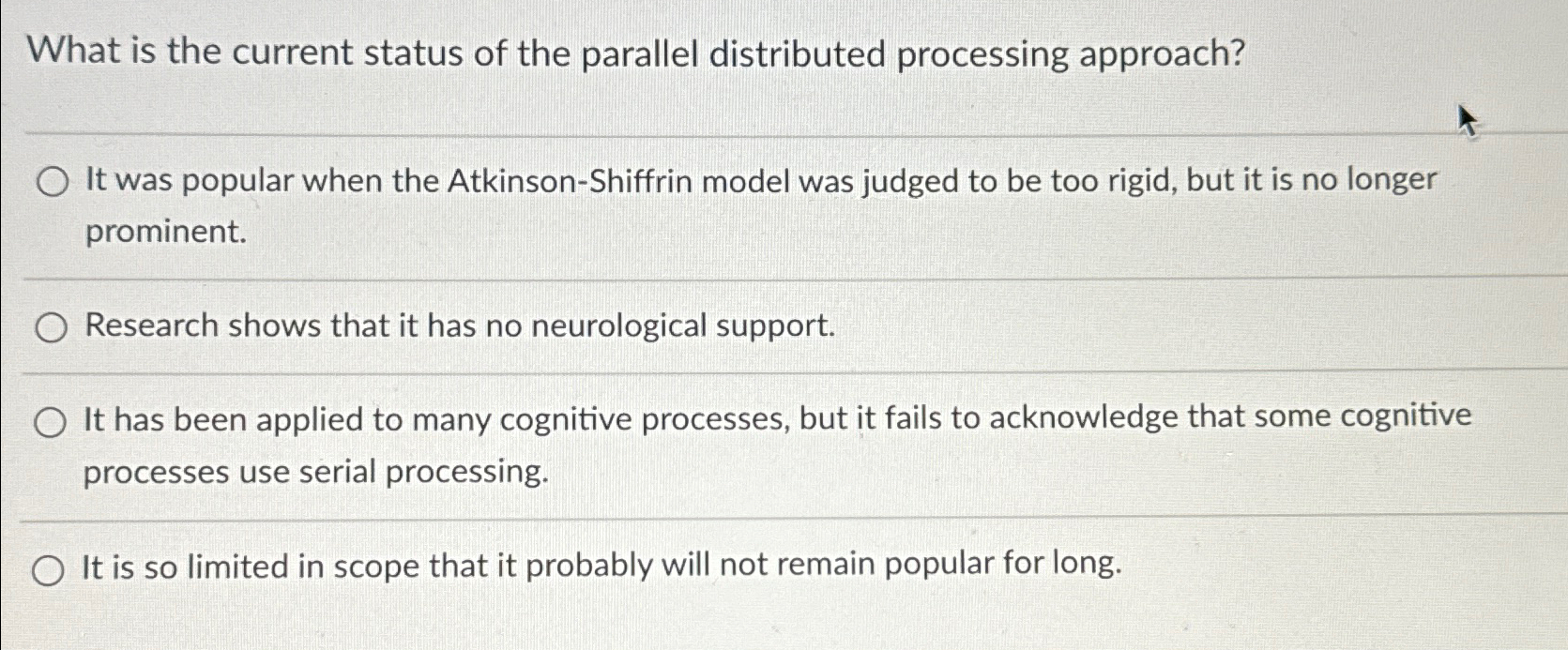 Solved What is the current status of the parallel | Chegg.com