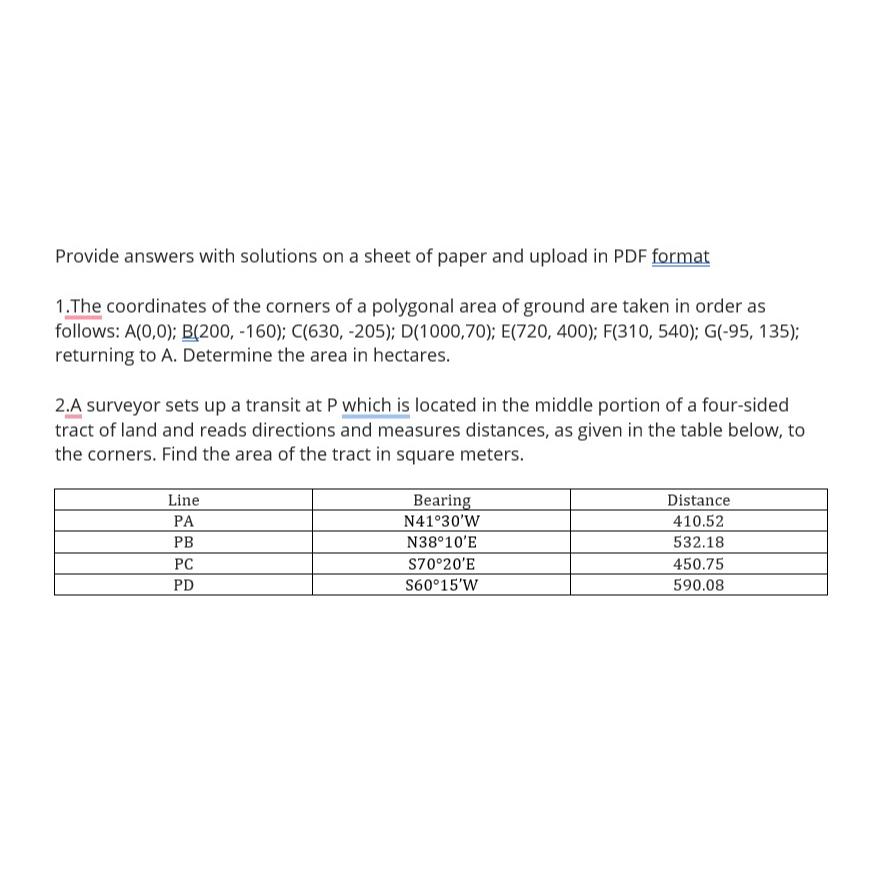 Solved Provide answers with solutions on a sheet of paper | Chegg.com