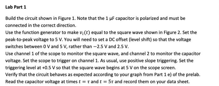 Solved Lab Part 1 Build the circuit shown in Figure 1. Note | Chegg.com