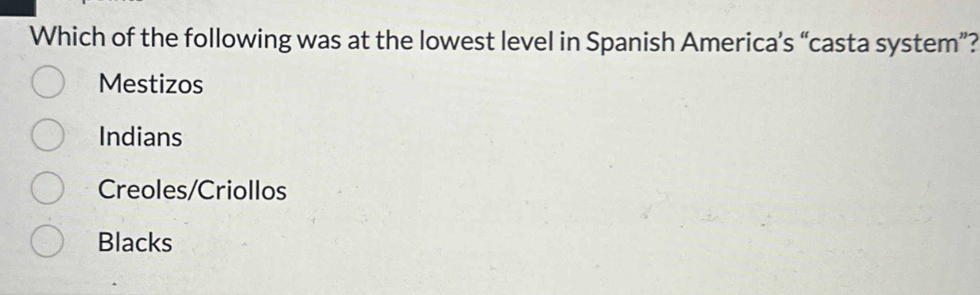 Solved Which of the following was at the lowest level in | Chegg.com