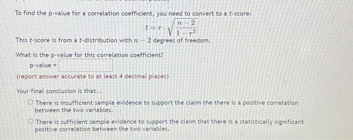 Solved You wish to determine if there is a positive linear | Chegg.com