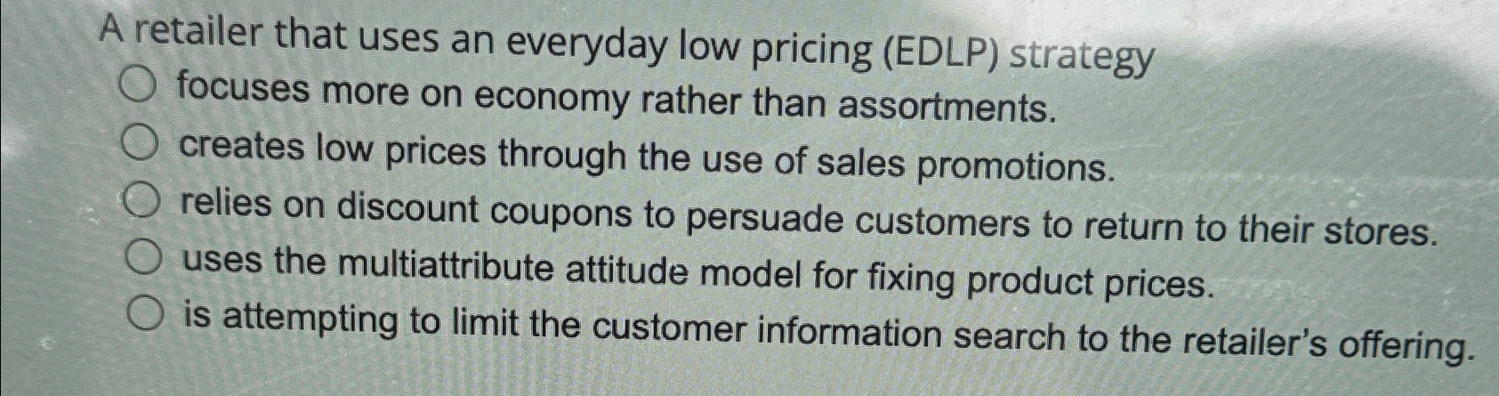 Solved A retailer that uses an everyday low pricing (EDLP) | Chegg.com
