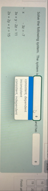 Solved Solve the following system. The system is ﻿and has | Chegg.com