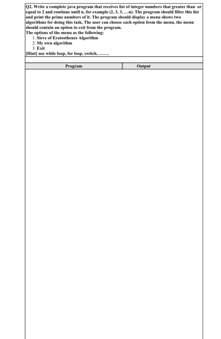 Solved 02. Write a complete java program that receive list | Chegg.com