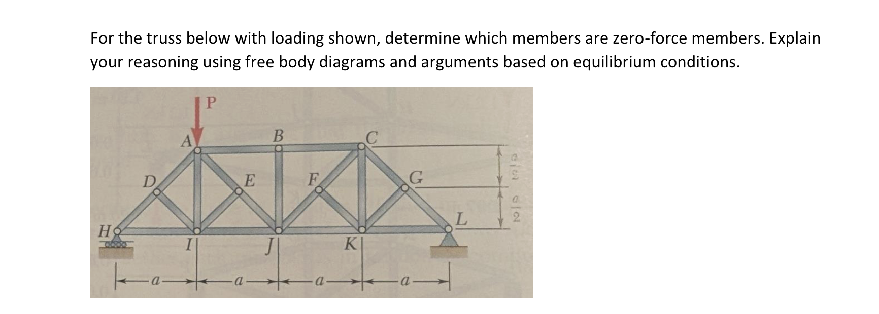 Solved For the truss below with loading shown, determine | Chegg.com