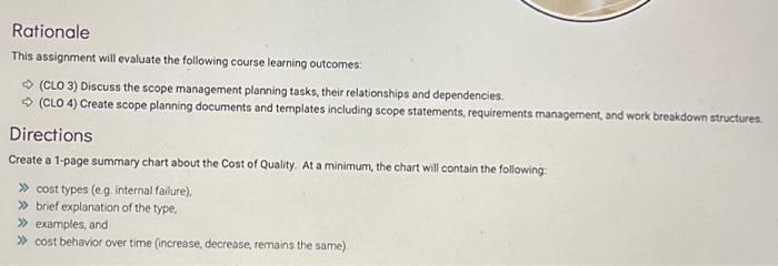 Solved Rationale This assignment will evaluate the following | Chegg.com
