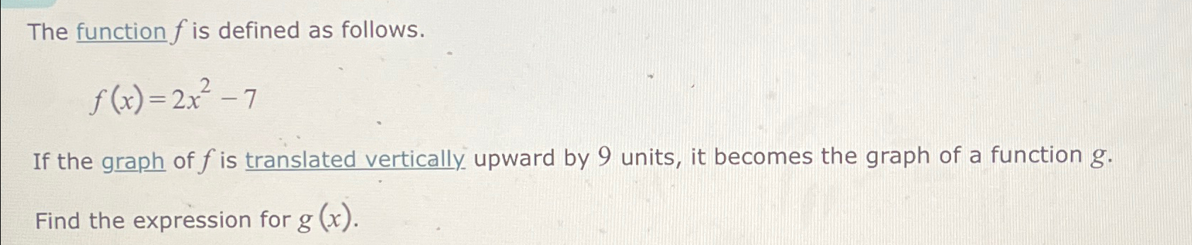 Solved The function f ﻿is defined as follows.f(x)=2x2-7If | Chegg.com